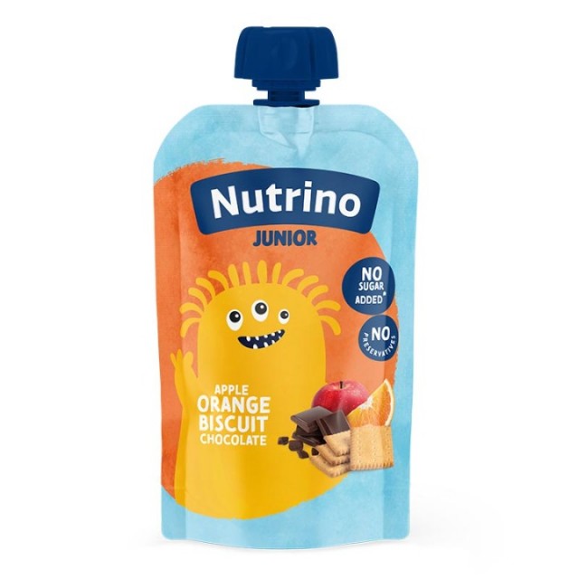 NUTRINO JUNIOR VOĆNI PIRE JABUKA, POMORANDŽA, KEKS, ČOKOLADA 100G