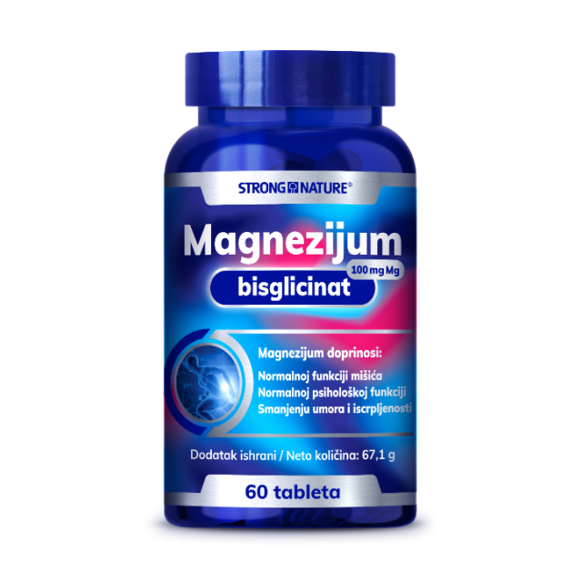 STRONG NATURE MAGNEZIJUM BISGLICINAT TABLETE 100 MG A60