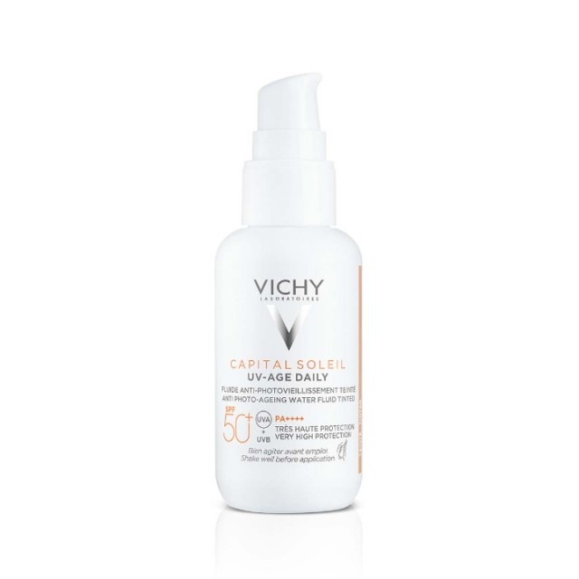 VICHY CAPITAL SOLEIL UV-AGE DAILY VODENI FLUID PROTIV STARENJA TONIRAN SPF 50+ 40ML