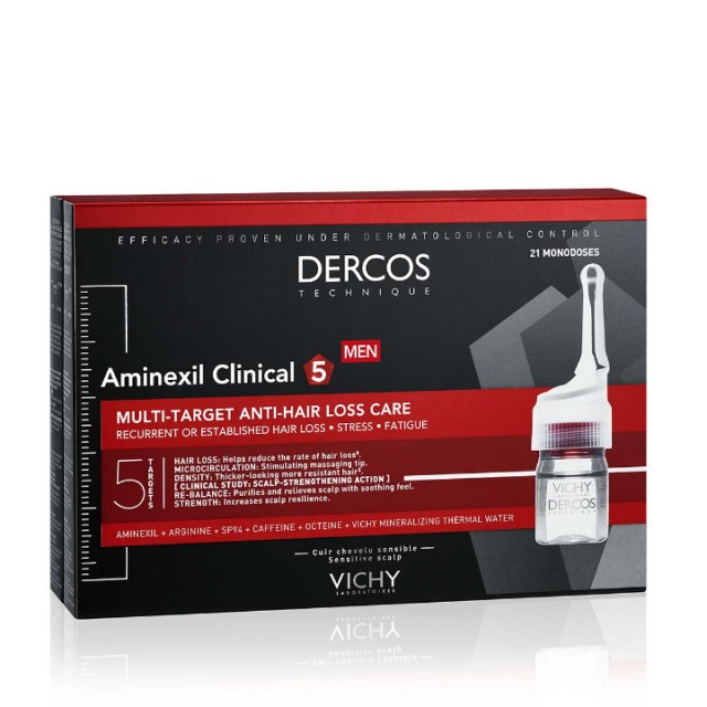 VICHY DERCOS AMINEXIL CLINICAL 5 AMPULE PROTIV OPADANJA KOSE ZA MUŠKARCE 21 AMPULA