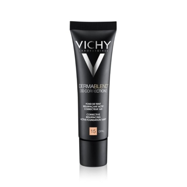 VICHY DERMABLEND 3D CORRECTION SPF 25 KOREKTIVNI PUDER ZA MASNU KOŽU SKLONU AKNAMA S VISOKIM STEPENOM PREKRIVANJA 30 ML 15 OPAL