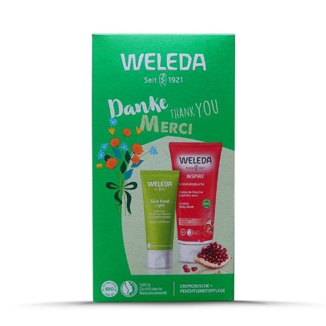 WELEDA PROMO SET GEL ZA TUŠIRANJE NAR 200ML + SKIN FOOD LIGHT KREMA 30ML GRATIS