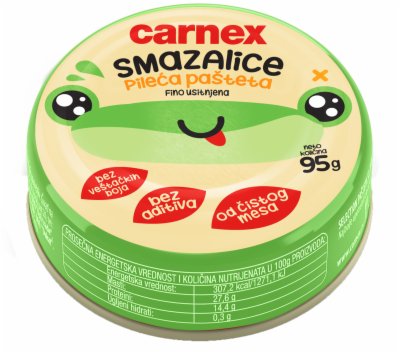 PASTETA PILECA SMAZALICA CARNEX 95G
PASTETA PILECA SMAZALICA CARNEX 95G