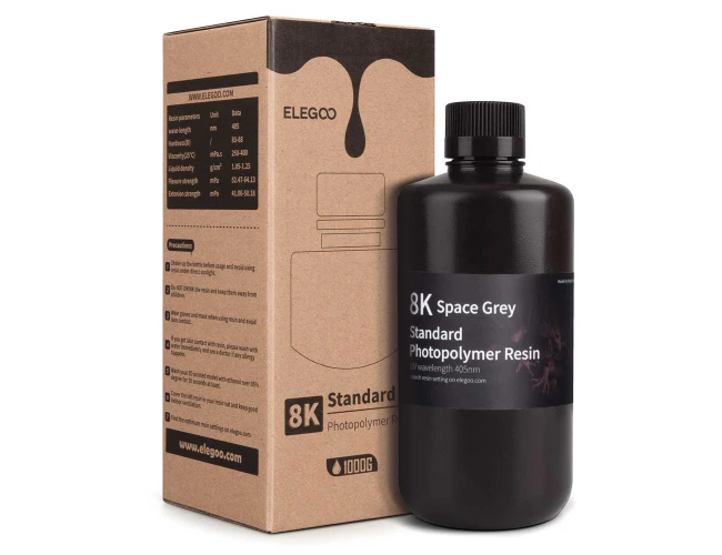 Elegoo Standard 8K smola za 3D štampač 1000g siva