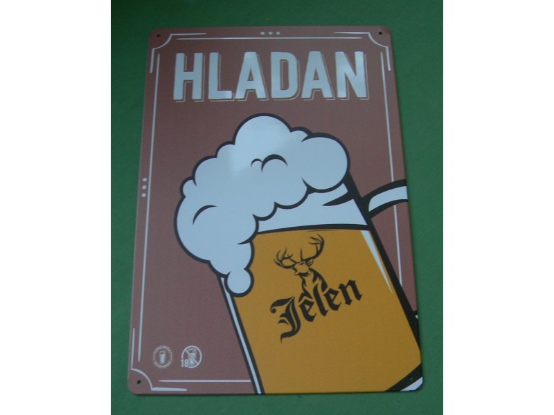 Hladan Jelen, metalna reklama za Jelen pivo, manja