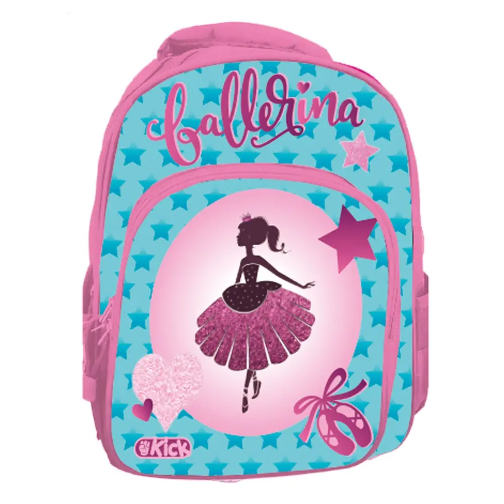 KICK Predškolski ranac za devojčice 30x23cm BALLERINA plavo-roze