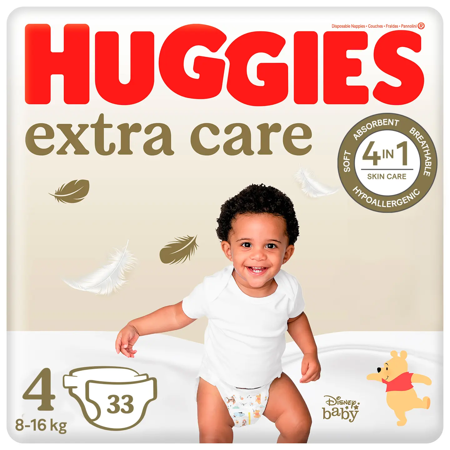 Huggies Extra Care Jumbo P33 Pelene za bebe 4, 8-16kg, 33 komada