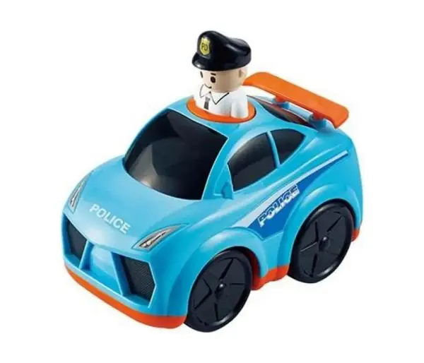 INFUNBABY Igračka za bebe Policijski auto Press n go plavi