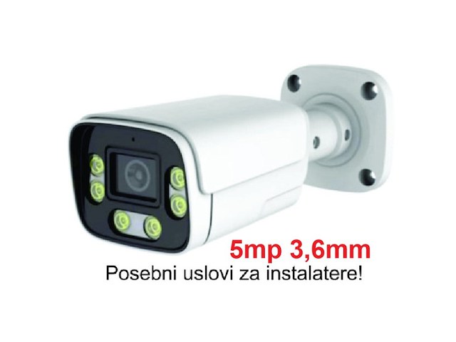 CAM-IP5MP-HAQ60D GMB kamera 5mp APP P6SLite 3.6mm-F1.4 POE, IP66 DuaL LED 6xIR+6xFull Color, MIC,25m