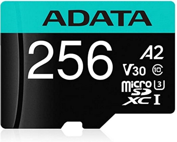 A-DATA UHS-I U3 MicroSDHC 256GB V30S class 10 + adapter AUSDX256GUI3V30SA2-RA1