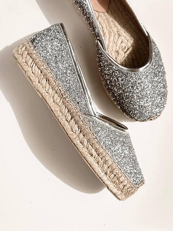 Espadrile TABASCO Srebrni Glitter