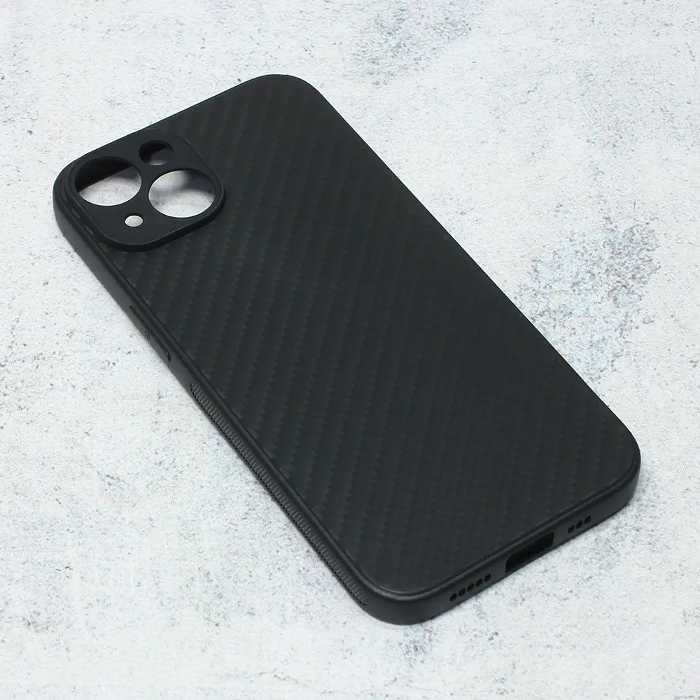 Maska za telefon Carbon fiber za iPhone 14 6.1 crna