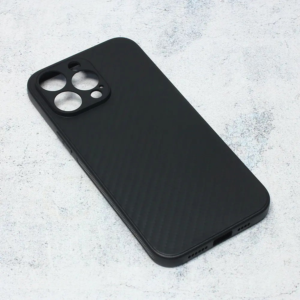 Maska za telefon Carbon fiber za iPhone 14 Pro Max 6.7 crna