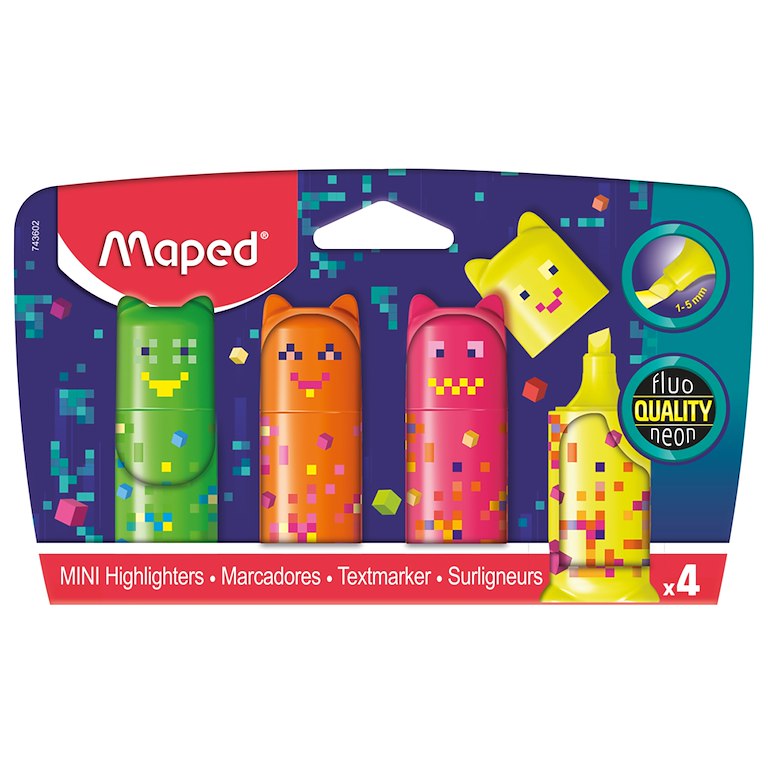 TEKST MARKER MINI MAPED PIXEL FLUO`PEPS BLISTER