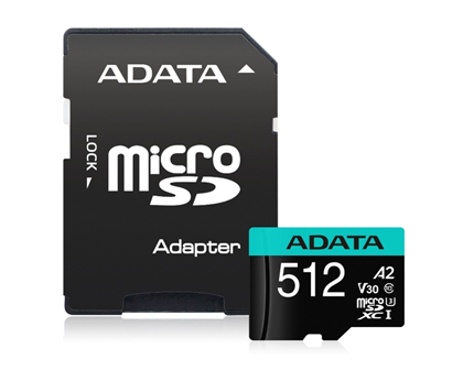 A-DATA UHS-I U3 MicroSDXC 512GB V30S class 10 + adapter AUSDX512GUI3V30SA2-RA1