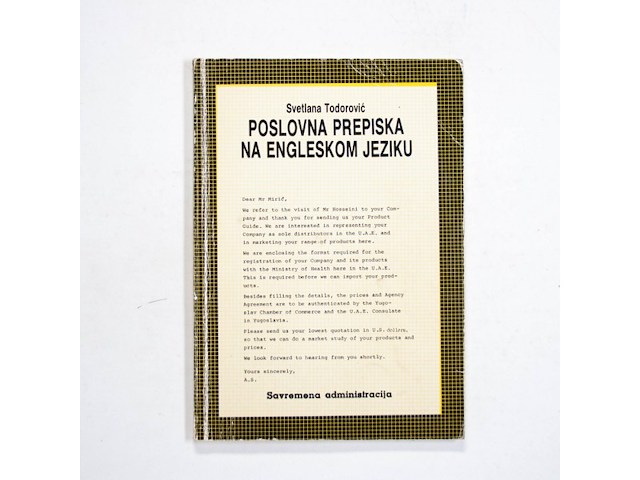 Poslovna prepiska na engleskom jeziku, S. Todorović