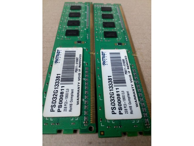 4Gb DDR3 1333MHz, Patriot  Uparene jednostrane memorije