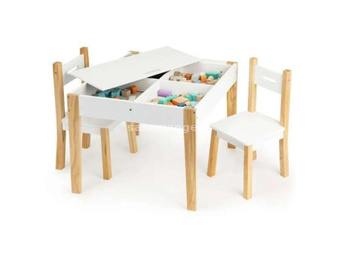 Eco toys sto za decu sa dve stolice beli ( OT143 )