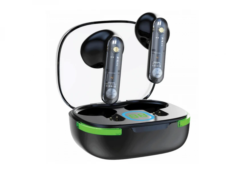MeanIT Bežične stereo slušalice, Bluetooth V5.3, Crne - TWS B80