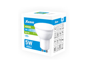 Xwave GU10 5W SL-B-GU5-4K LED Sijalica 4000K.220V,450Lm,Bela