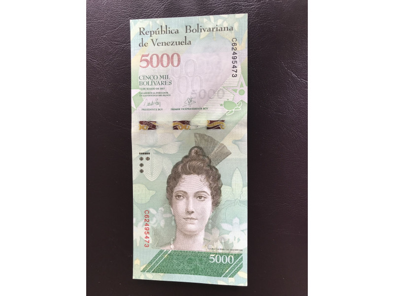 VENECUELA 5000 BOLIVARES. UNC.