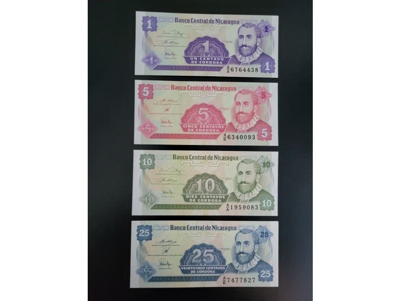 NIKARAGVA 1-5-10-25 centavos, 1991, UNC