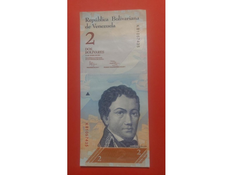 2 bolivares 2012 god Venecuela aUNC