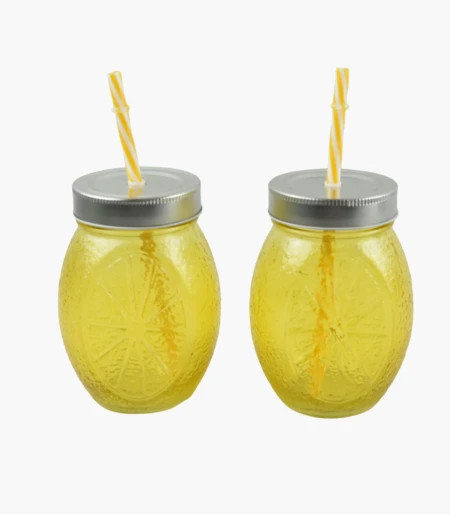 Čaša sa slamčicom - dve u setu - žuta ( 24729 )