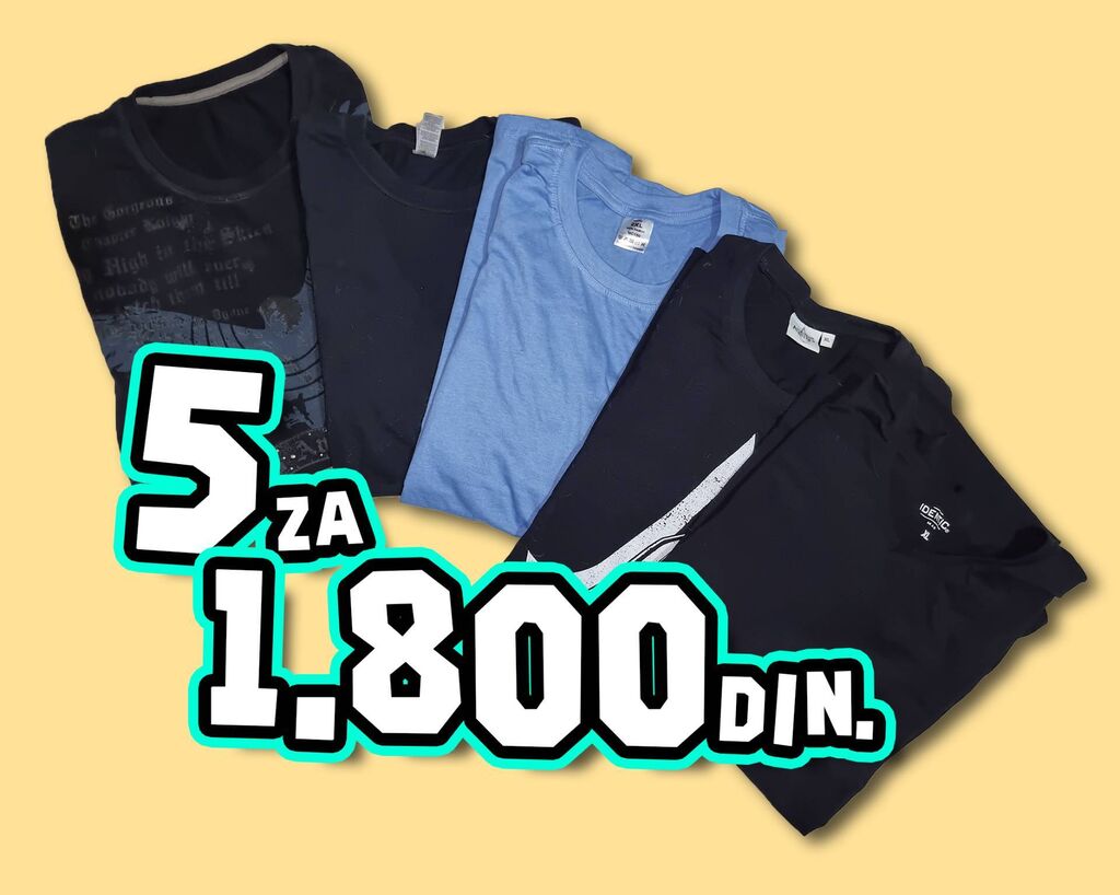 5 Majica za 1.800 dinara - Komplet! ★★★ ★ U Kompletu se prodaju 5