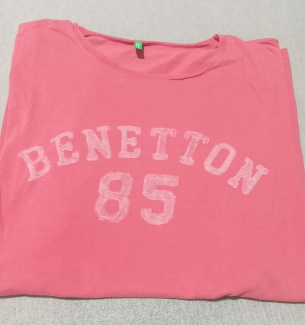 Men's T-shirt Benetton, bоја - Roze