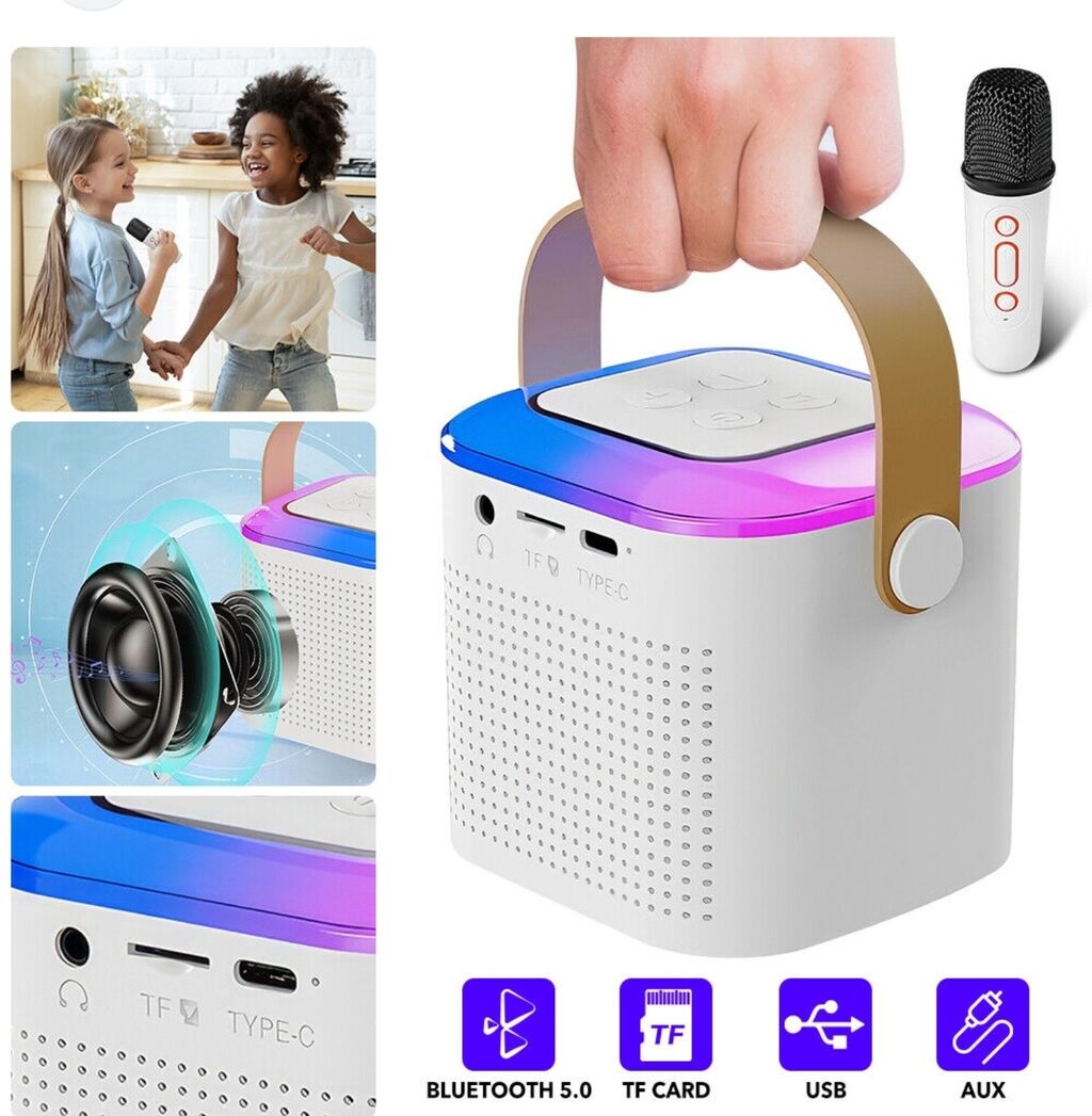 Karaoke Bluetooth Rgb Prenosni Zvucnik Karaoke mašina ima odličan