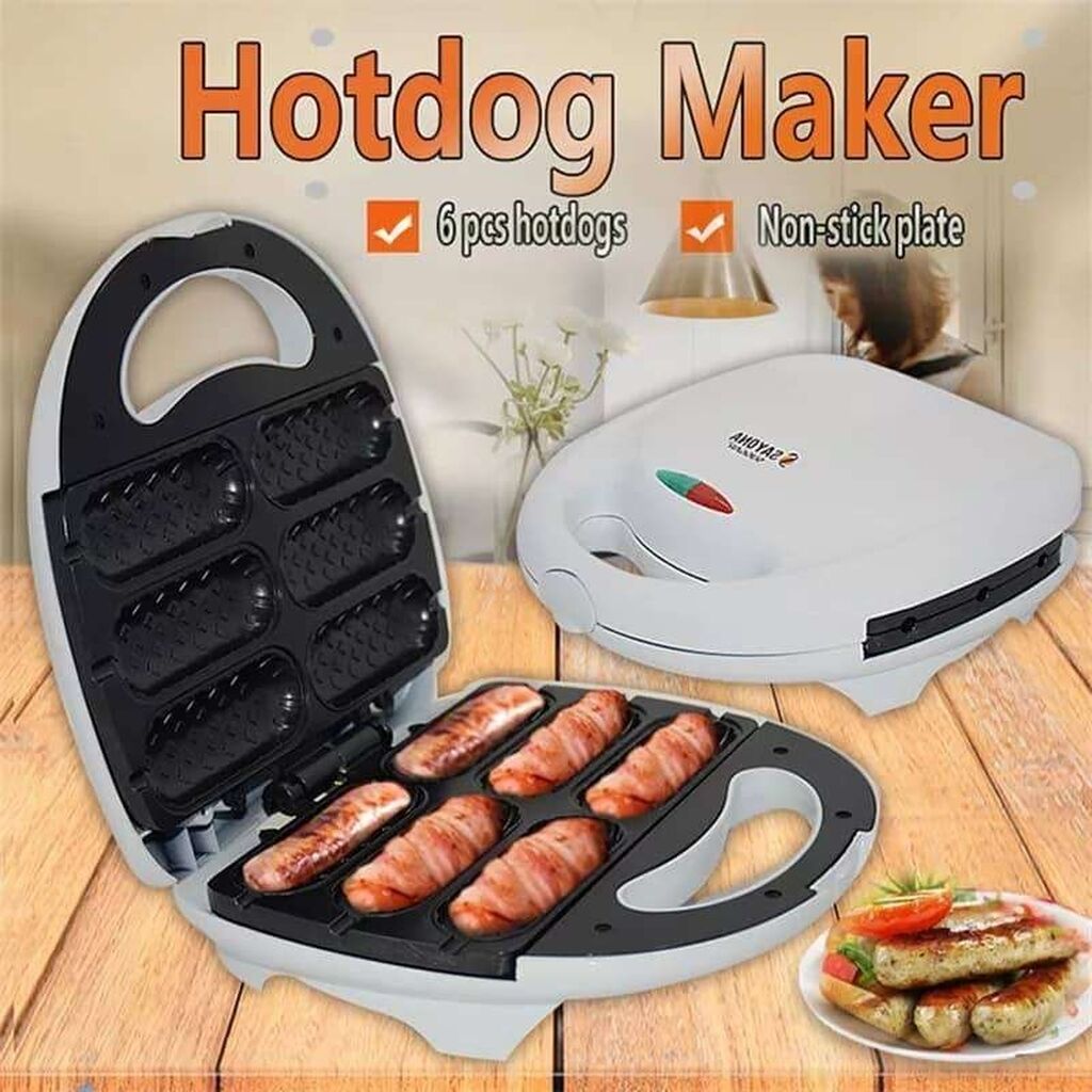 Aparat za Hot Dog Snaga 900w Set za 6 hot dog Nelepljiv materijal
