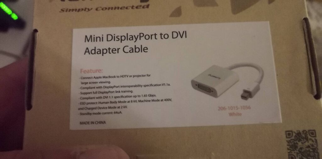 Mini display port to DVI Adapter cable 7ZMD Mini DisplayPort na DVI