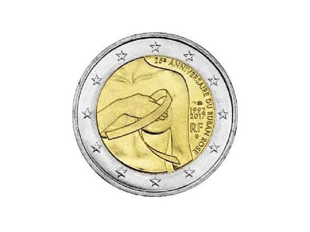 Francuska 2 euro 2017. UNC Breast cancer