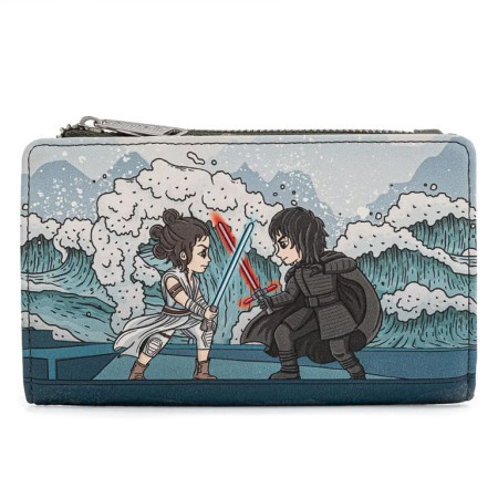 Loungefly Star Wars Rey Kylo Faux Leather Bi Fold Wallet ( 060653 )