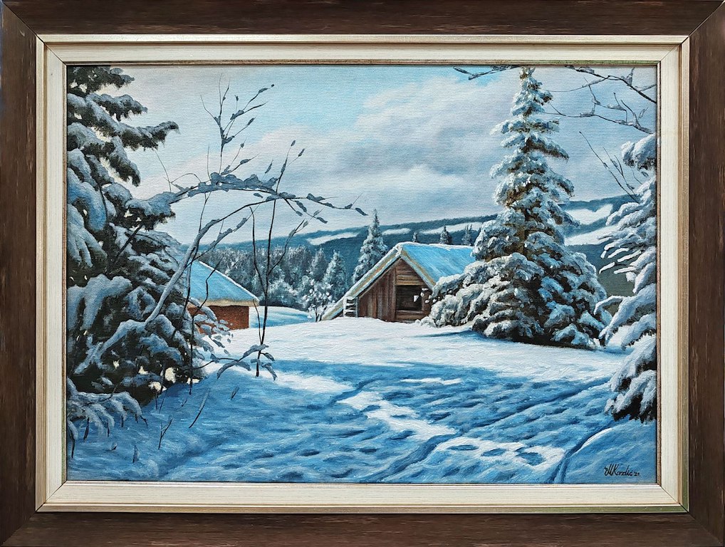 Slika Marije Kondić – Zimska kuća
