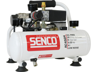 Senco AC4504 bezuljni, bešumni kompresor za vazduh, 4l, 8 bar, 0.24kW ( SENCO AFN0024 )