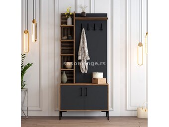 HANAH HOME Cipelarnik sa čivilukom Viyana D Walnut Anthracite