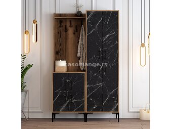 HANAH HOME Cipelarnik sa čivilukom Berlin BA Walnut Black Marble