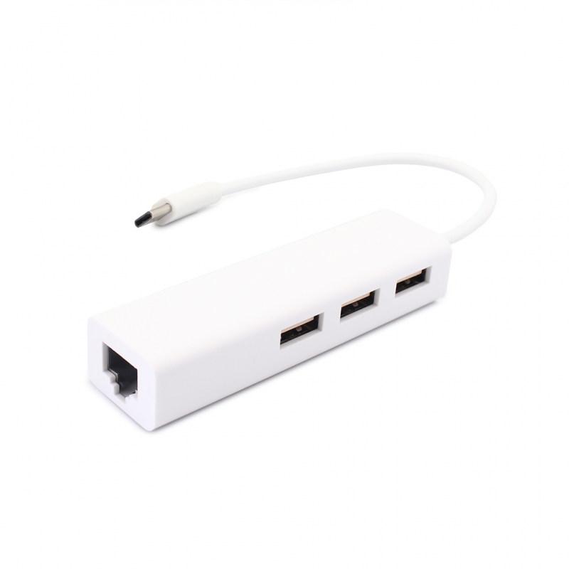 Adapter Type C na 3 USB 2.0 + RJ45 (100Mb) JWD-T4