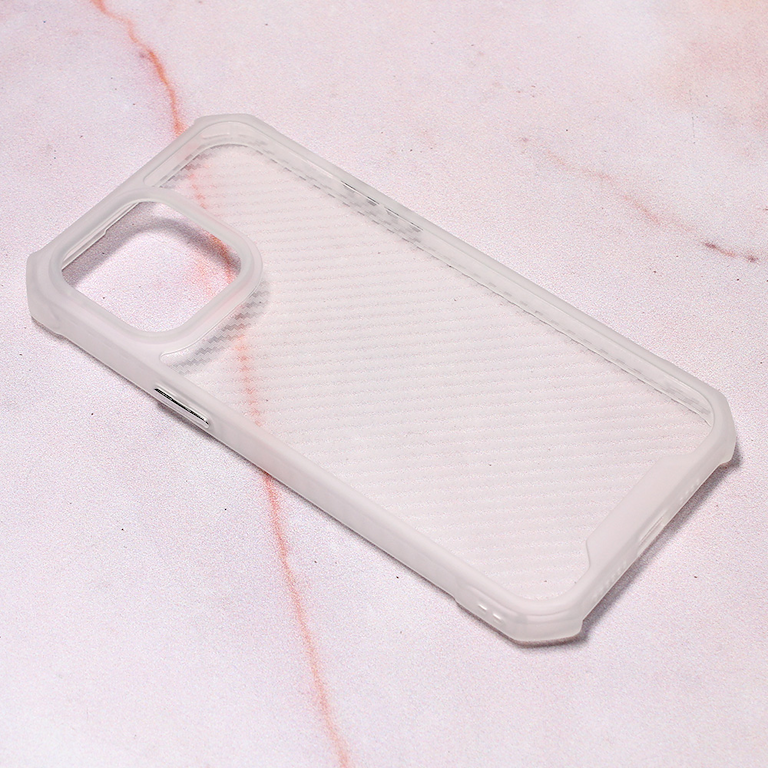 Futrola Carbon Crystal za iPhone 14 Pro Max 6.7 bela