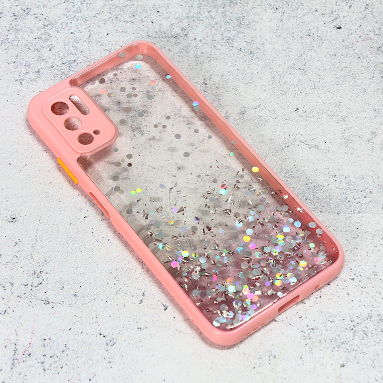 Futrola Frame Glitter za Xiaomi Redmi Note 10 5G roze