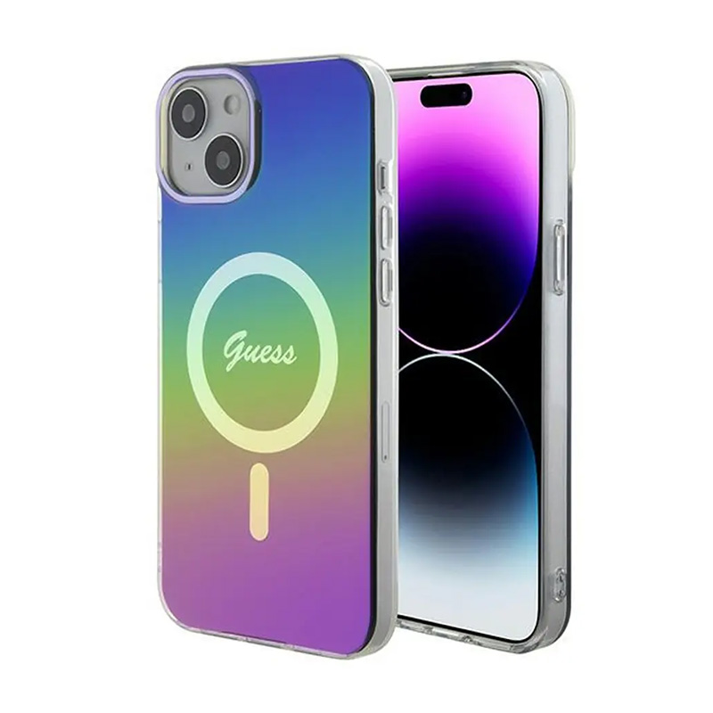 Futrola Guess Hc IML Magsafe Iridescent za iPhone 15 crna (GUHMP15SHITSK)