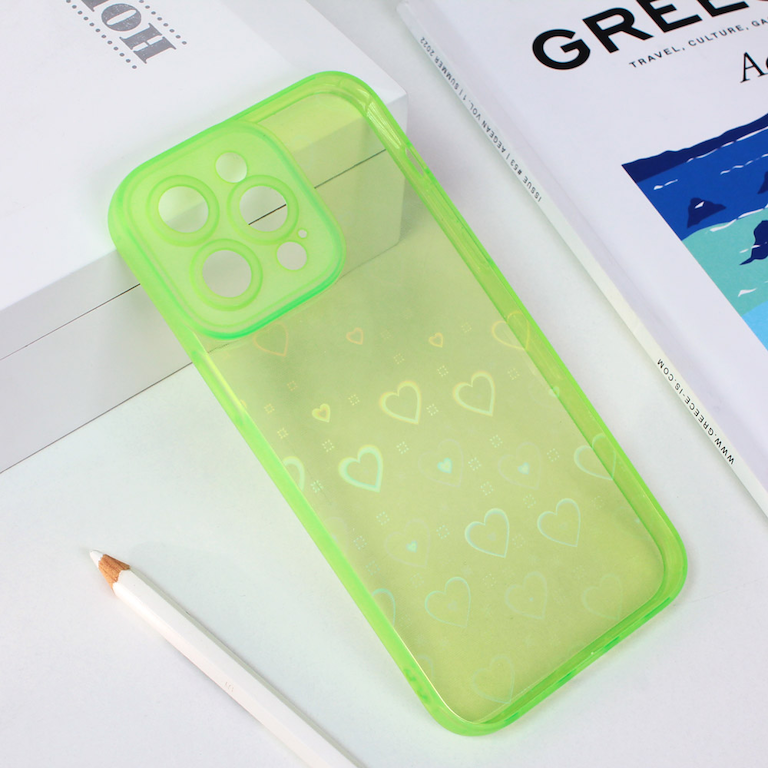 Futrola Heart Color IMD za iPhone 14 Pro Max 6.7 svetlo zelena