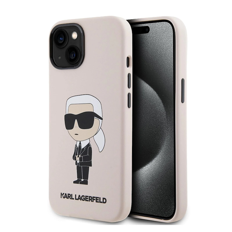 Futrola Karl Lagerfeld Hc Silicone NFT Ikonik za iPhone 15 roze (KLHCP15SSNIKBCP)