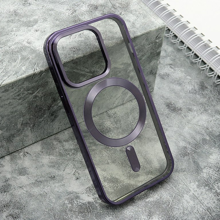 Futrola providna ELEGANT MAGSAFE za iPhone 15 Pro (6.1) ljubicasta (MS)