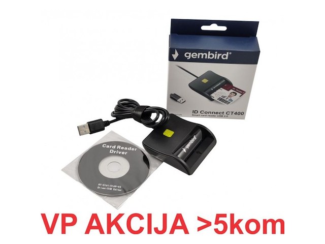 CRDR-CT400 ** Gembird Smart card reader USB 2.0 Citac za licne karte, saobracajne, bankarske (599)