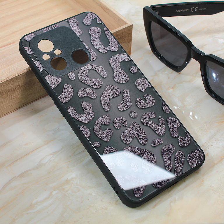Futrola Shiny glass za Xiaomi Redmi 12C crna