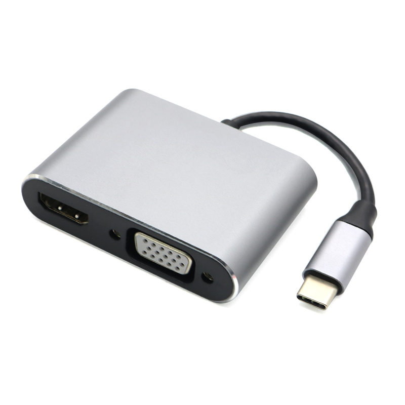 Hub Type-C to HDMI+VGA+Type C+USB3.0 (4 u 1) (MS)