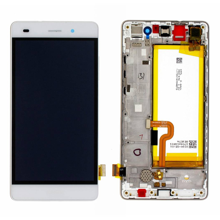 LCD Displej / ekran za Huawei P8 lite+touch screen+frame beli+baterija SPO SH